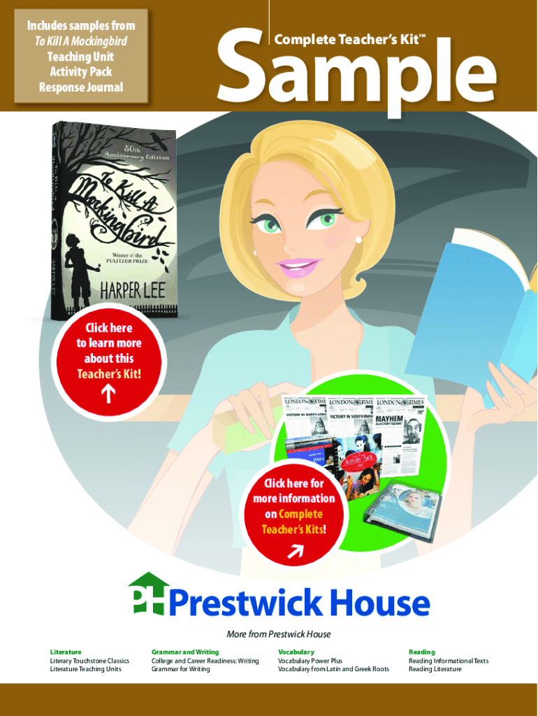 Fillable Online Prestwick House Complete Teacher's Kit - To Kill a ...