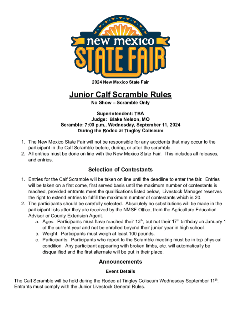 Fillable Online 24 Calf Scramble Fax Email Print - pdfFiller