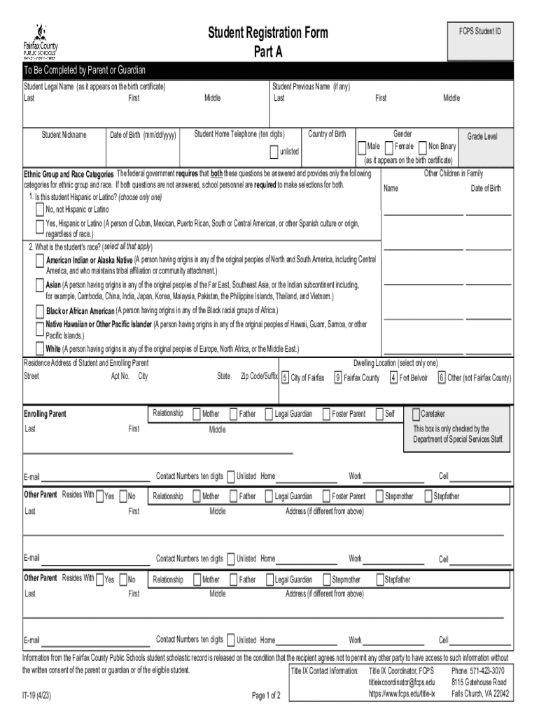 Fillable Online New Student RegistrationFrost Middle School Fax Email Print - pdfFiller
