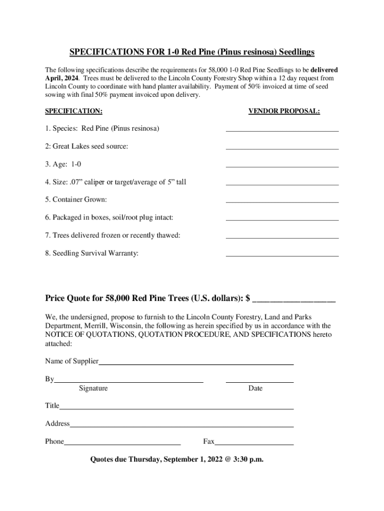 Fillable Online RED PINE - Plant Fact Sheet Fax Email Print - pdfFiller