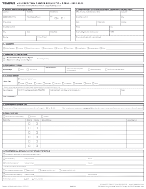 Fillable Online xG HEREDITARY CANCER REQUISITION FORM Fax Email Print ...