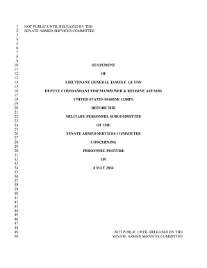 Fillable Online statement of major general james f. glynn, us marine ...