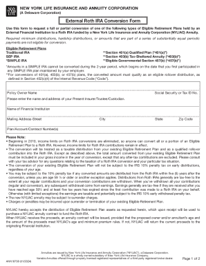 Fillable Online Internal NYLIAC Annuity Roth IRA Conversion Form Fax ...