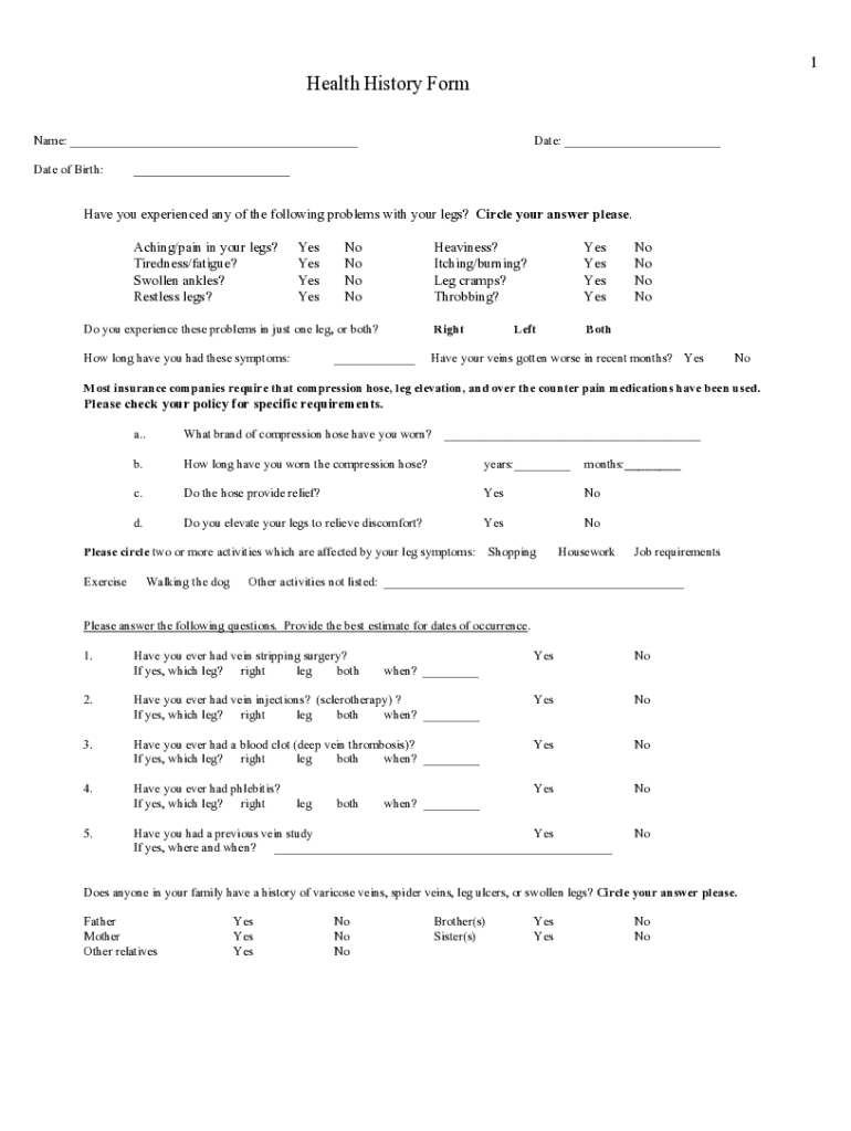 Fillable Online Leg Pain and Fatigue Causes and Treatment Fax Email ...