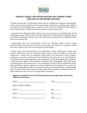 Fillable Online PHOTOS, VIDEOS, AND SOUND RELEASE AND CONSENT FORM ...