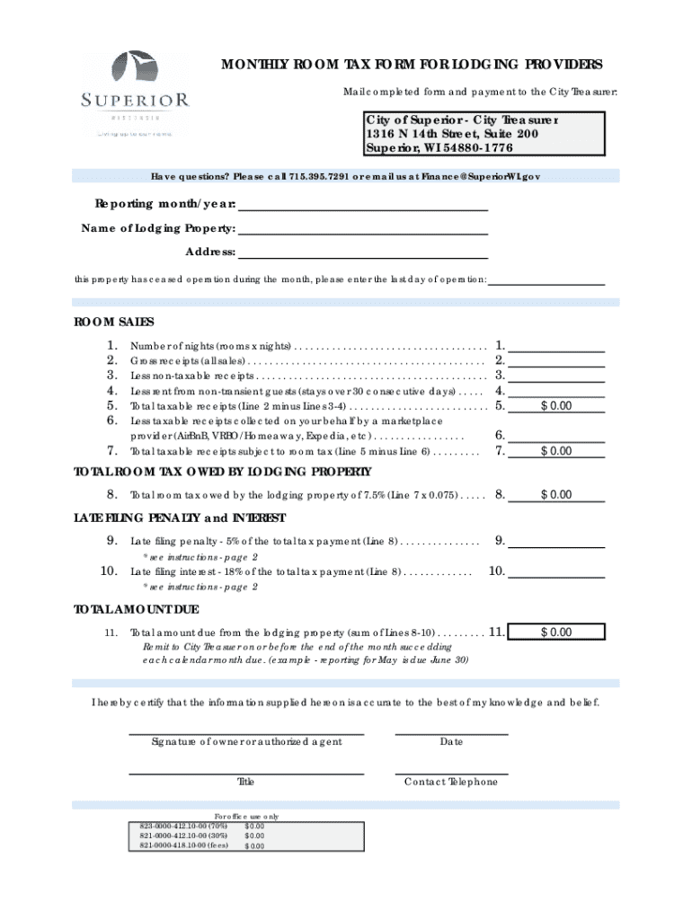 Fillable Online Fillable Lodging Provider FORM Fax Email Print - pdfFiller