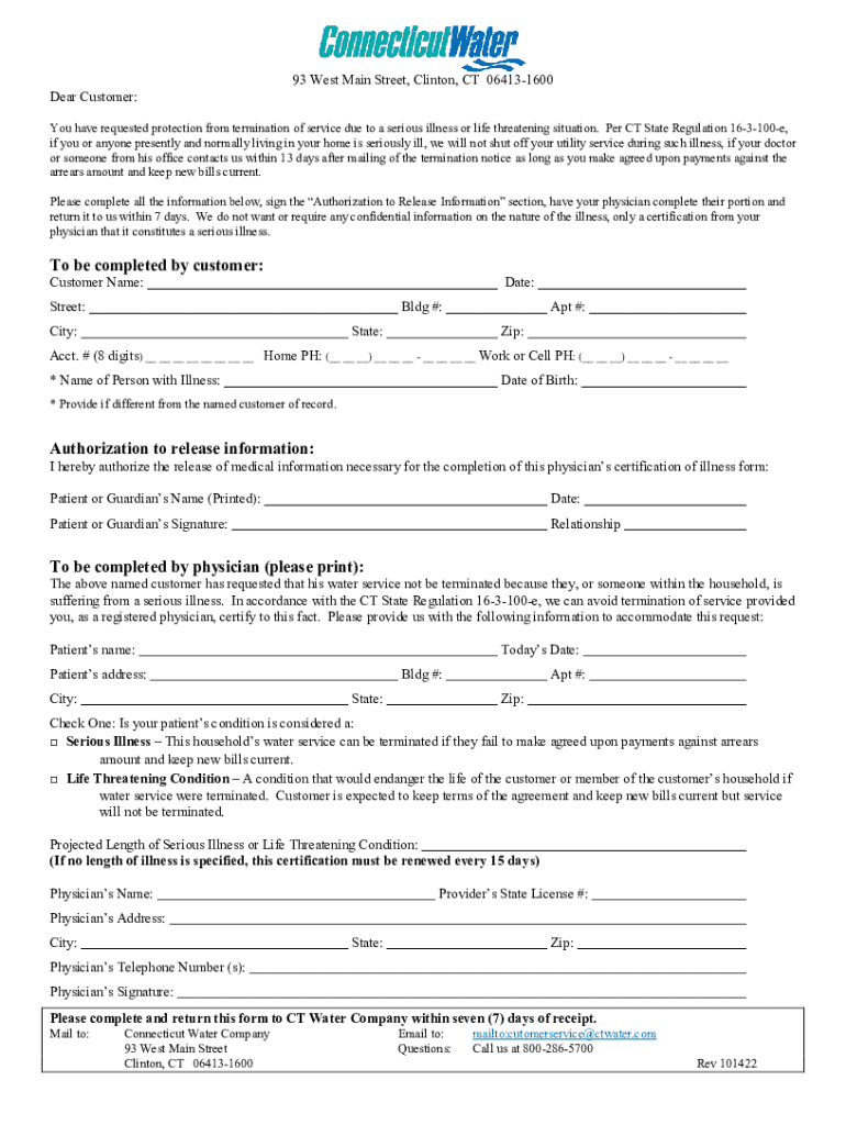 Fillable Online Serious Illness Form Fax Email Print - pdfFiller