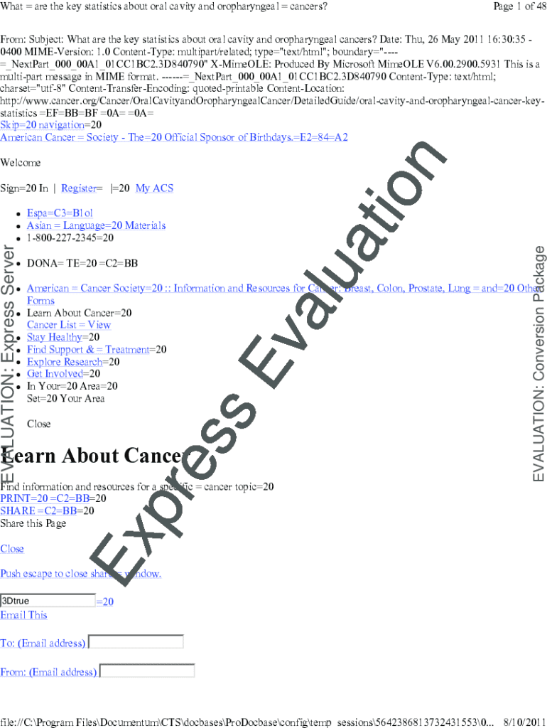 Fillable Online Analysis of oral cancer epidemiology in the US reveals ...