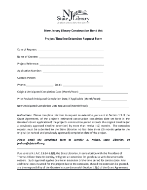Fillable Online Project Timeline Extension Request Form Fax Email Print ...