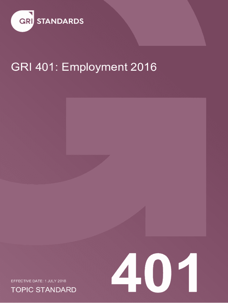 Fillable Online GRI consults on revised standards for employment ... Fax Email Print - pdfFiller