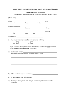 Fillable Online FELONY CONVICTION INFORMATION FORM Fax Email Print ...