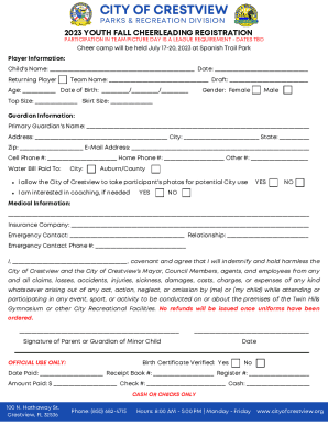 Fillable Online Youth Sports Registration Forms Fax Email Print - pdfFiller