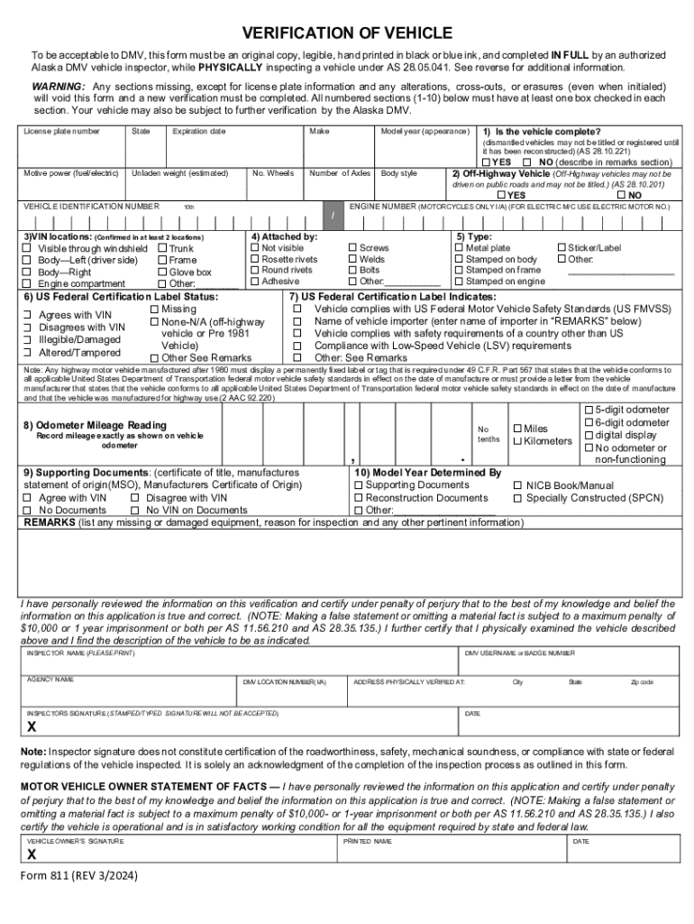 Fillable Online Verification of Vehicle: Not To Be Completed by ...