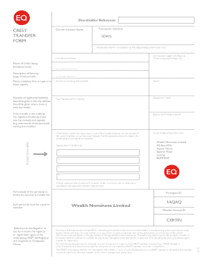 Fillable Online Crest Transfer Form - Fill Online, Printable, Fillable ...