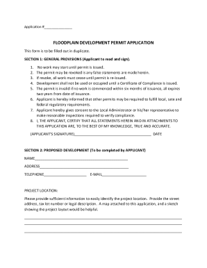 Fillable Online page 1 of 4 floodplain development permit application ...