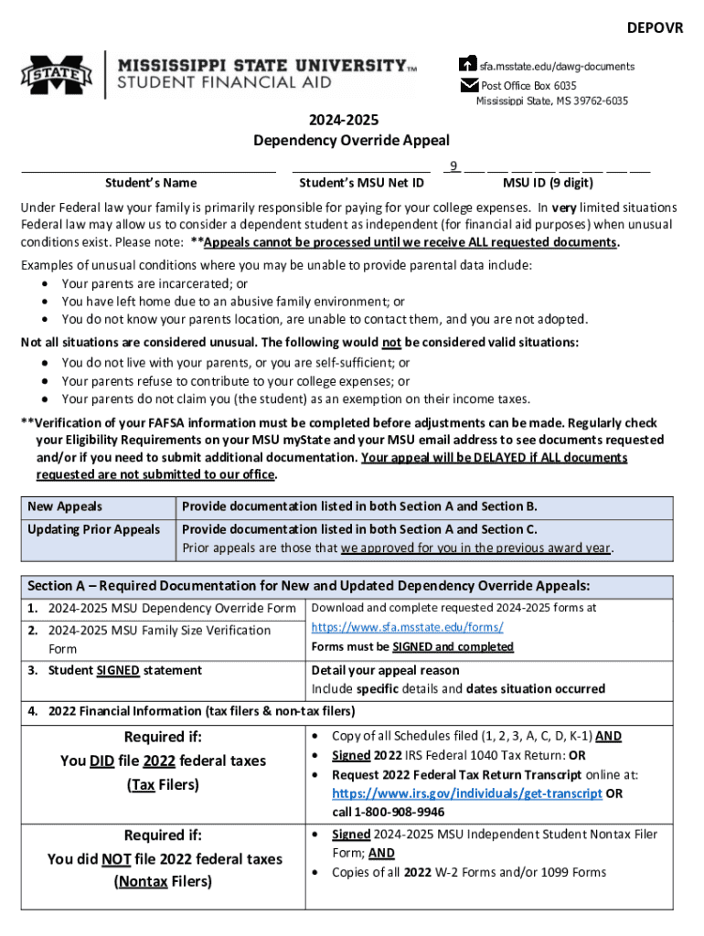 Fillable Online SPECIR 2024-2025 Special Circumstance Appeal Form Fax ...