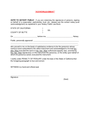 Fillable Online New Acknowledgement Forms for Notaries Public Fax Email ...