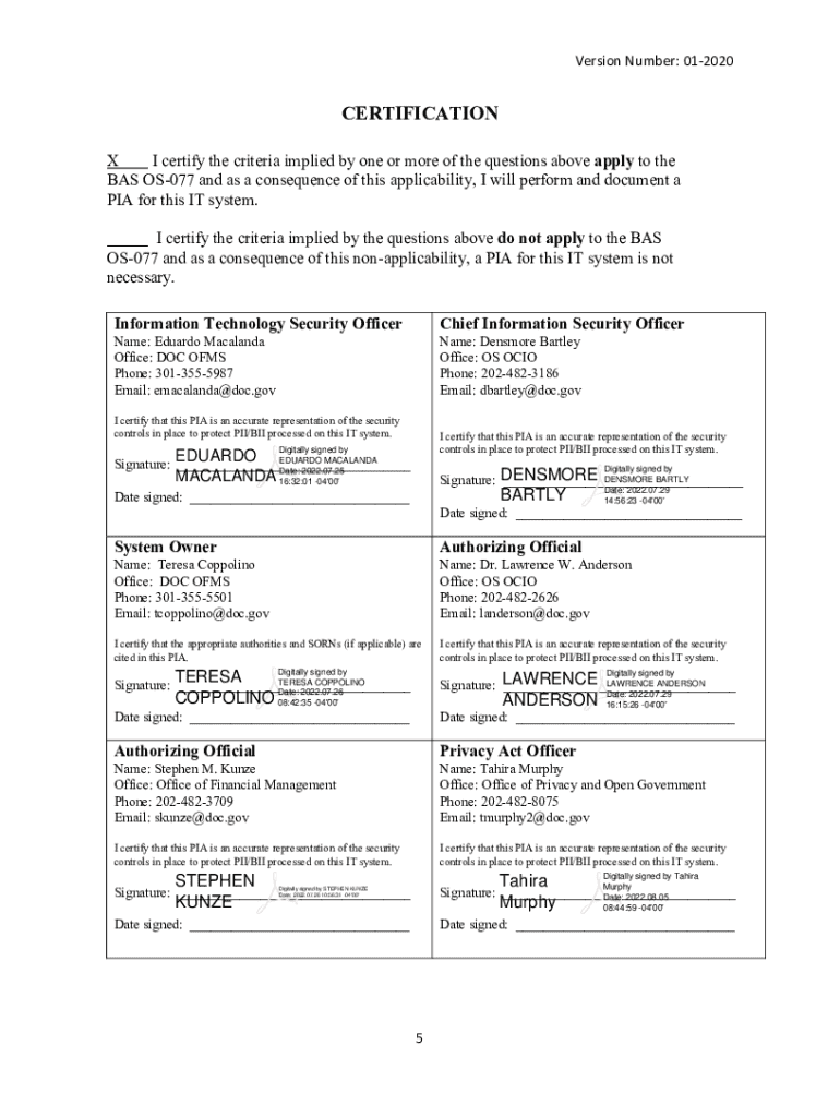 Fillable Online Privacy Impact Assessment for the Business Applications ... Fax Email Print ...
