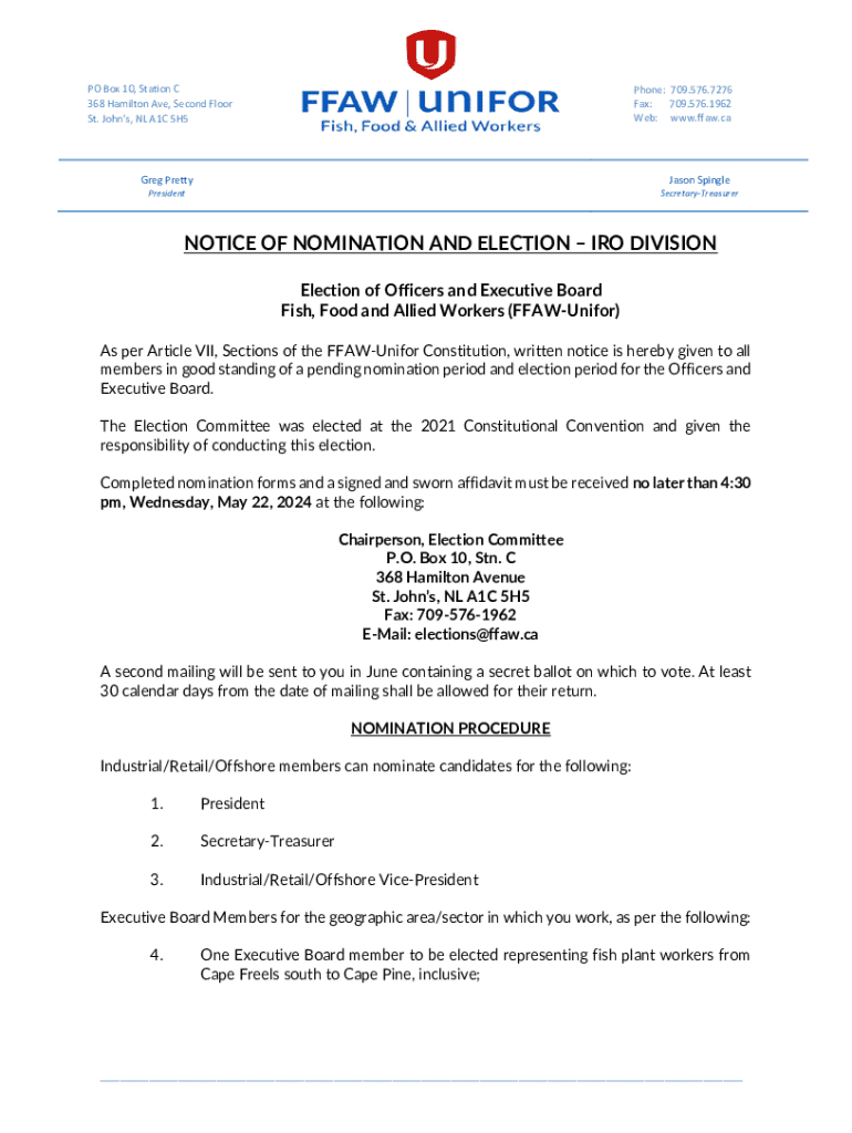 Fillable Online Local 1-FFAW - Unifor Fax Email Print - pdfFiller