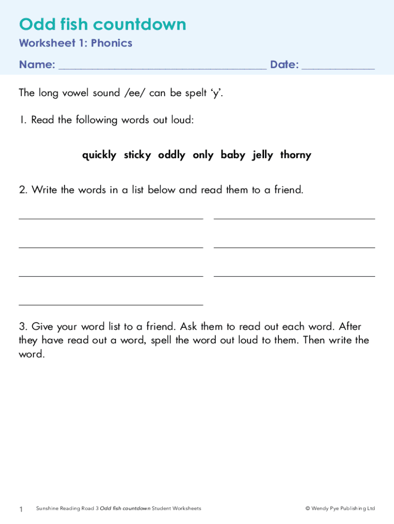 Fillable Online Long Vowel Sounds Word Lists for e Fax Email Print ...