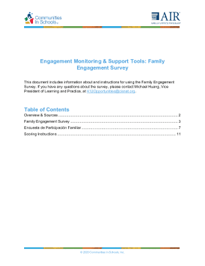 Fillable Online School Family Engagement Survey Form Template Fax Email ...