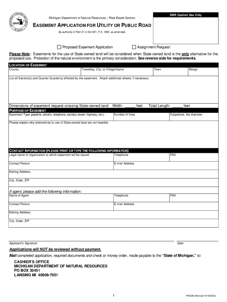 Fillable Online Easement application for utility or public road ...