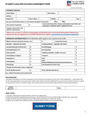 Fillable Online STUDENT LOAN APPLICATION & AGREEMENT FORM Fax Email ...