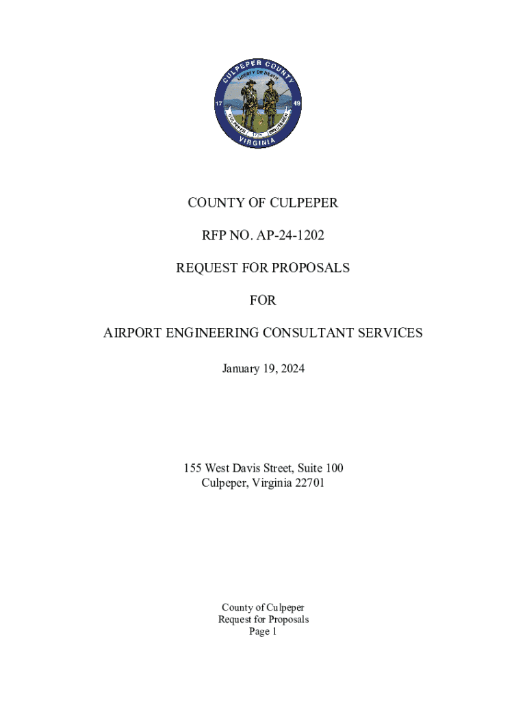 Fillable Online RFP AP-24-1202 - Airport Engineering Consultant Services Fax Email Print - pdfFiller