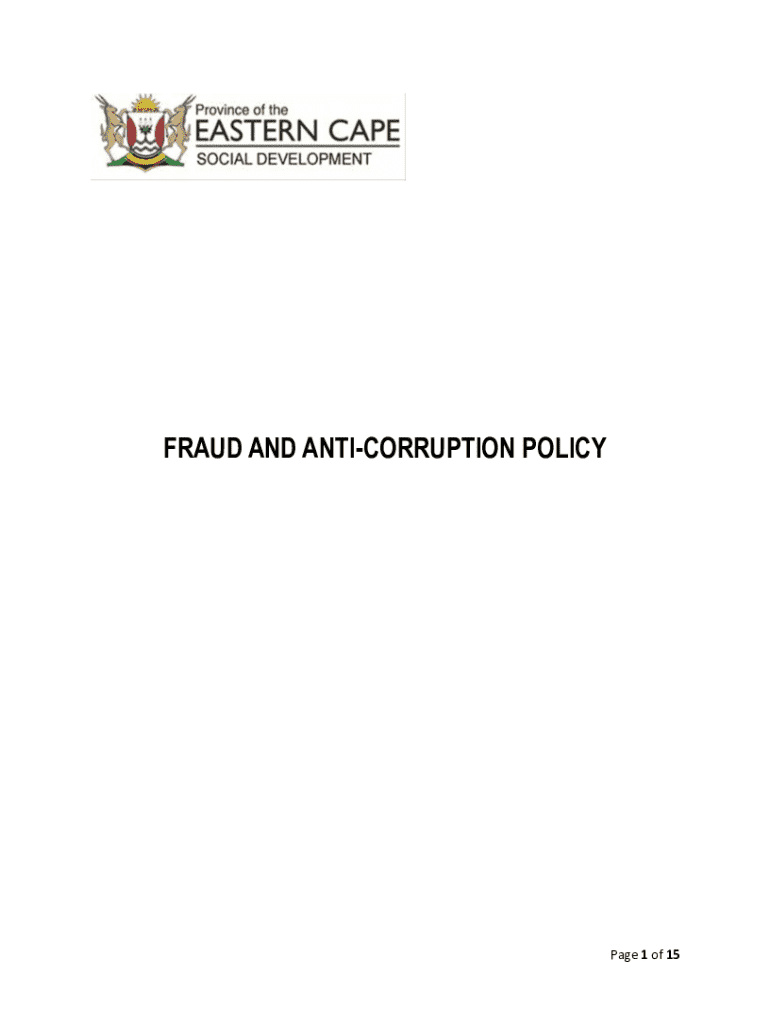 Fillable Online FRAUD AND ANTI-CORRUPTION POLICY Fax Email Print ...
