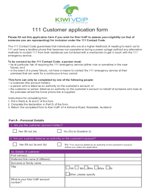 Fillable Online Kiwi VoIP 111 Code of Conduct Application form Fax ...