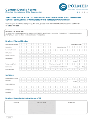 Fillable Online 10161 POLMED Contact Details Forms Fax Email Print ...