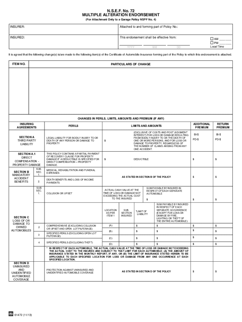 Fillable Online Garage Automobile Policy (OAP 4) Forms Fax Email Print ...