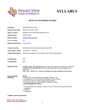 Fillable Online ARTS 1311-P01Design 1Syllabusdraft2 Fax Email Print ...