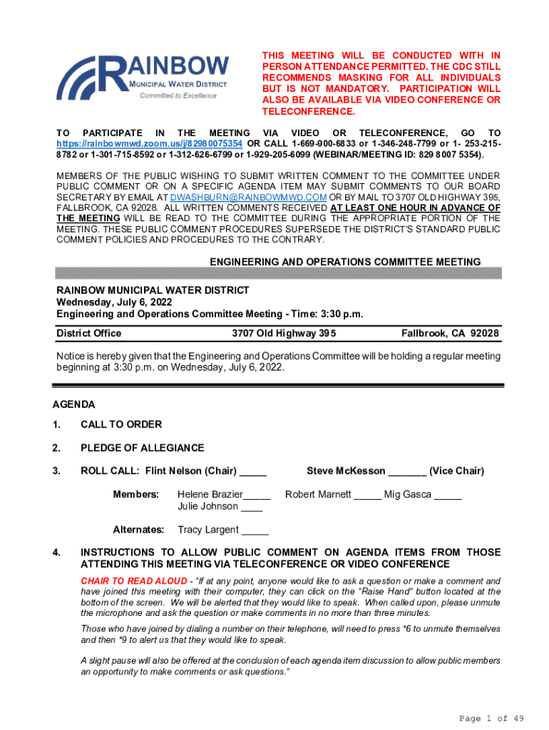 Fillable Online ALSO BE AVAILABLE VIA VIDEO CONFERENCE OR Fax Email ...