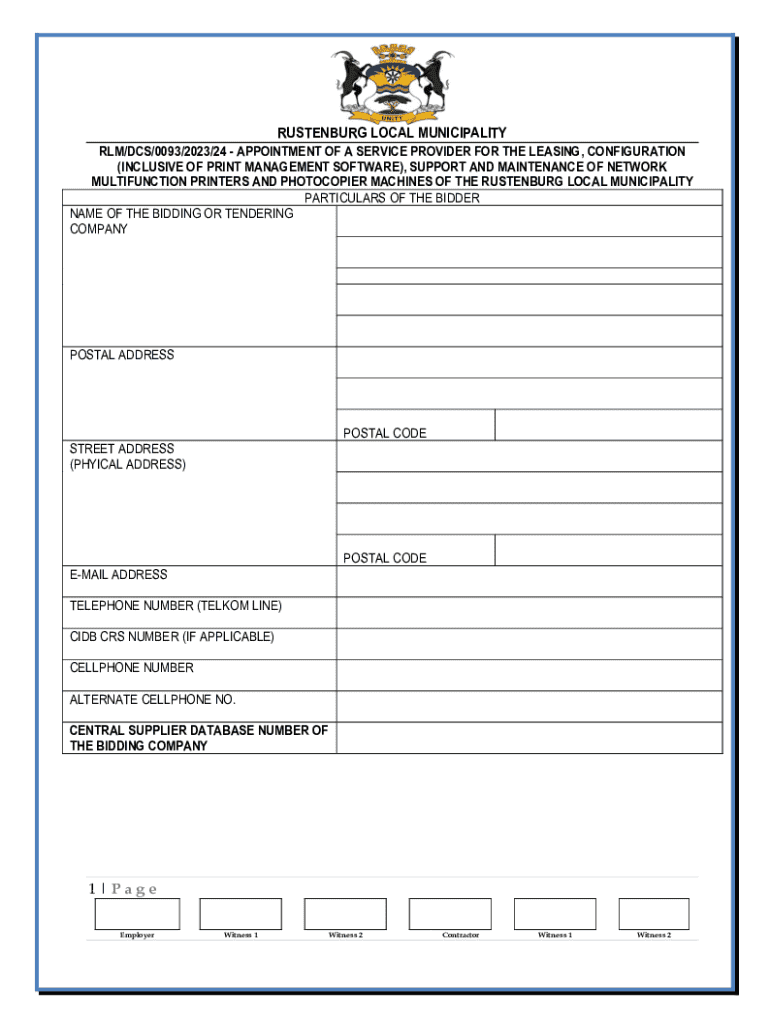 Fillable Online Multifunction Printer Tenders-Procurement in Africa Fax ...