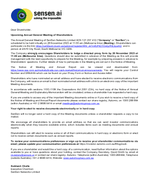 Fillable Online SNS - Letter to Shareholders attaching NoM and Proxy Form - 27.10.2023.pdf Fax ...