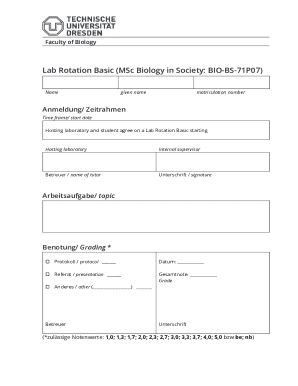 Fillable Online Lab Rotation Basic (MSc Biology in Society: BIO-BS ...