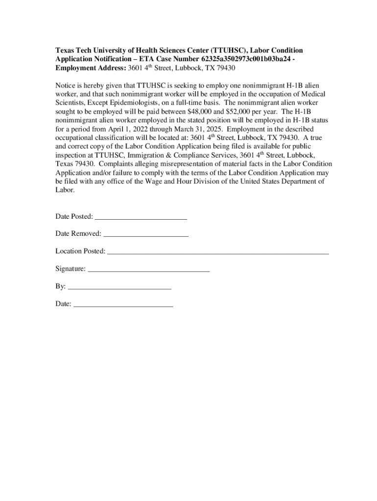 Fillable Online ETA Case Number 62325a350 Fax Email Print - pdfFiller