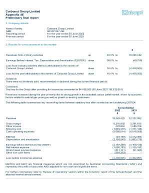 Fillable Online Carbonxt Group - Appendix 4E and Annual Report Fax ...