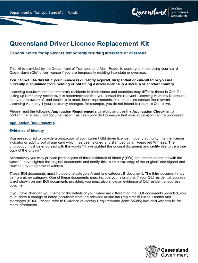 Fillable Online Fillable Online Queensland driver licence replacement ...