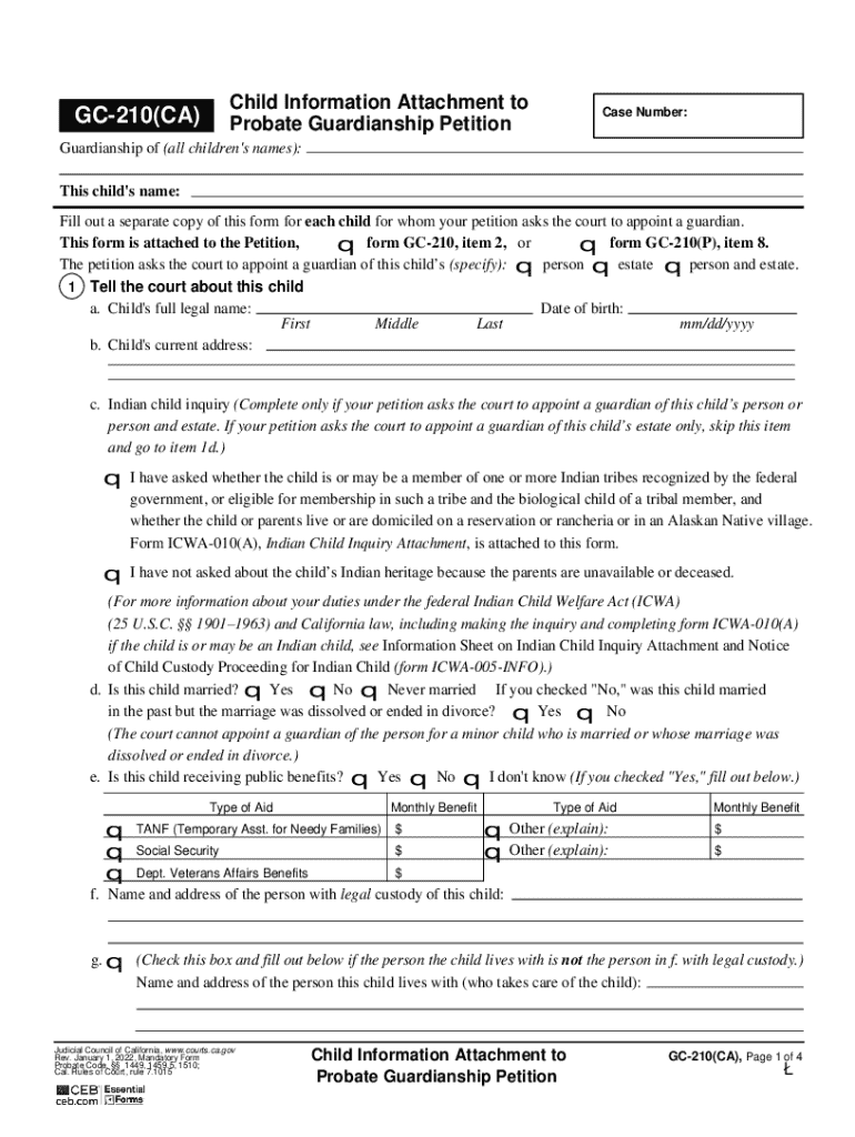 Fillable Online Free fillable GC-210 (California) PDF form Fax Email ...