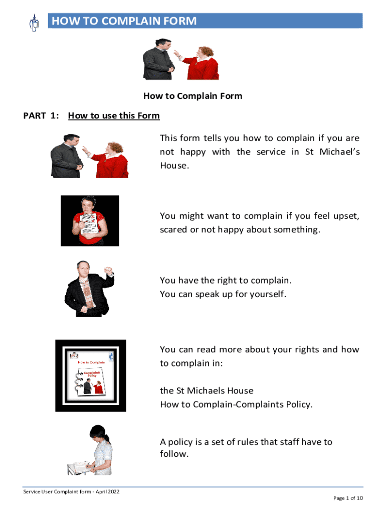 Fillable Online HOW TO COMPLAIN FORM Fax Email Print - pdfFiller