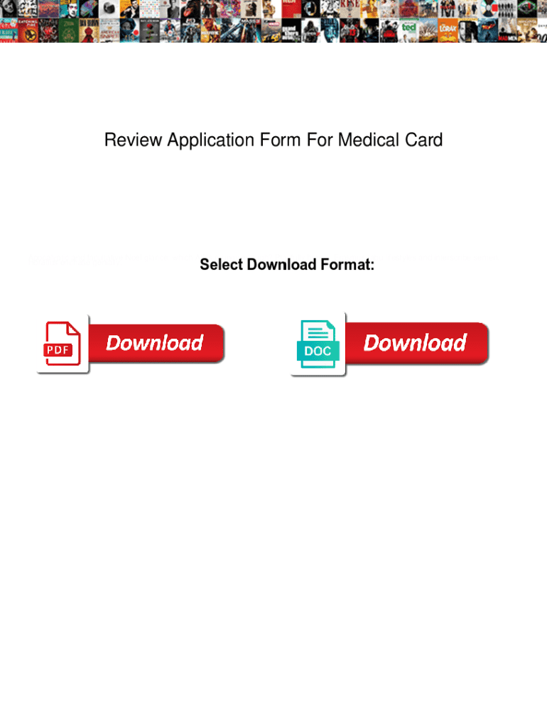 Fillable Online Review Application Form For Medical Card. Review ...
