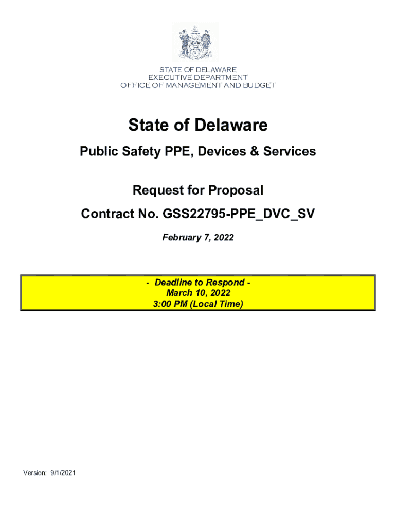 Fillable Online bidcondocs delaware Request for Proposal (RFP) No. 17 ...