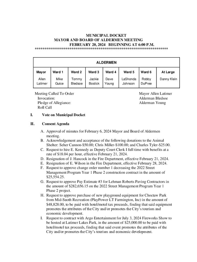 Fillable Online Mayor & City Council - Welcome Home to the City of ...