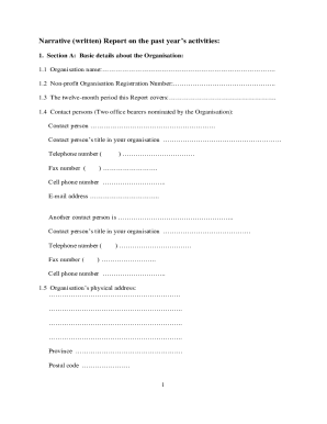 Fillable Online operationcompassion co Npo Narrative Report Form - Fill ...