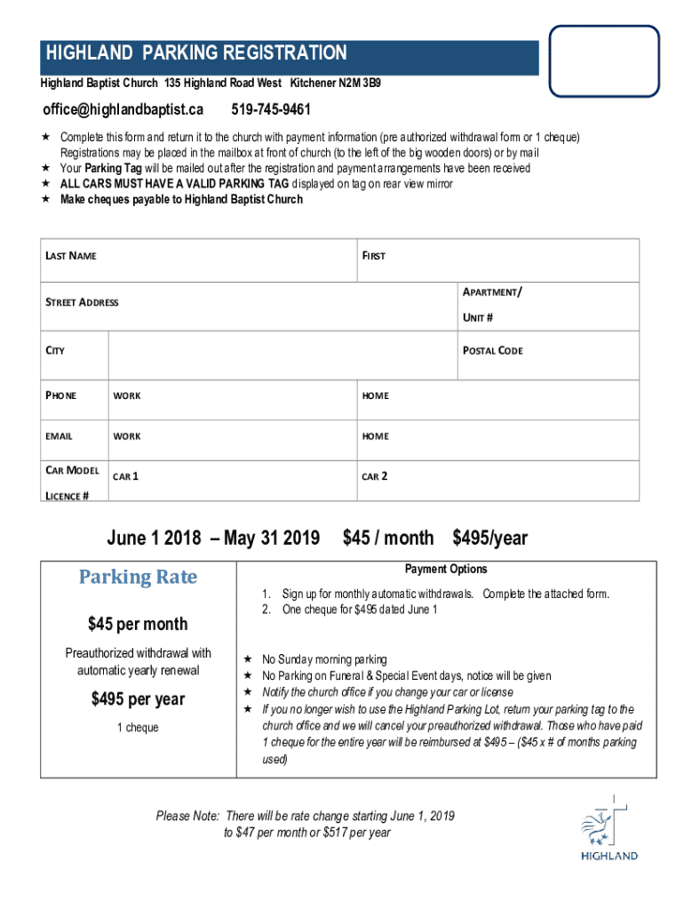 Fillable Online Parking for website Fax Email Print - pdfFiller