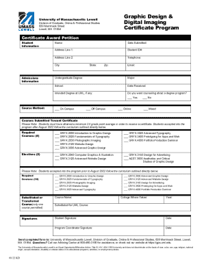 Fillable Online Graphic Design Certificate Petition Form Fax Email ...