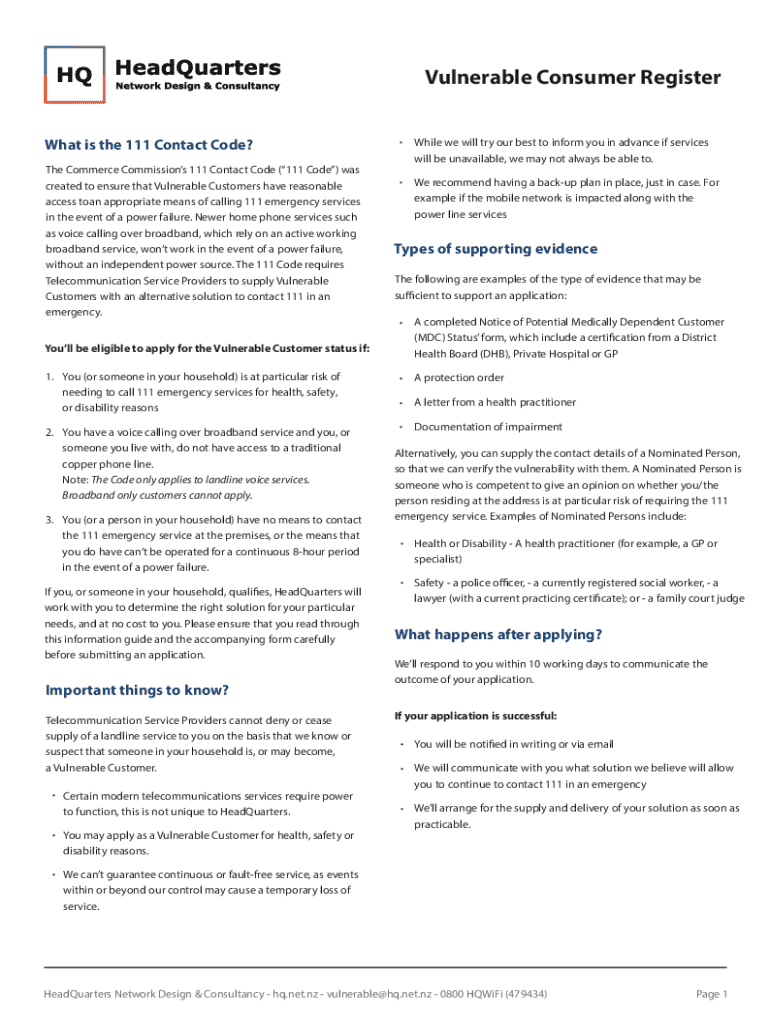 Fillable Online vulnerable-customer-form Fax Email Print - pdfFiller