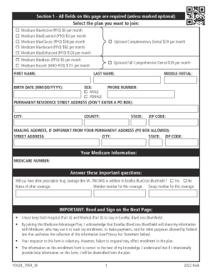 Fillable Online 2022 Excellus BlueCross BlueShield Medicare PPO and HMO-POS Individual ...